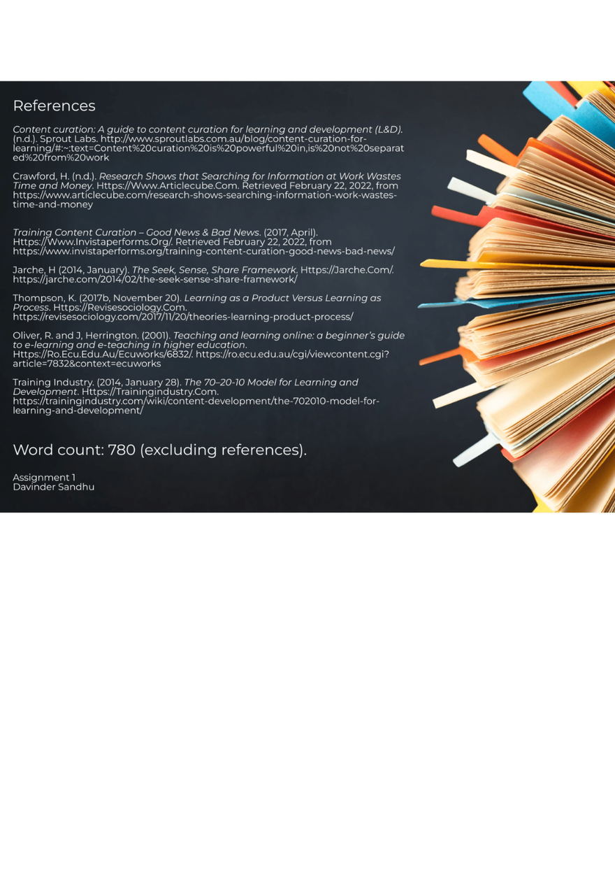 Student Projects – Content Curation