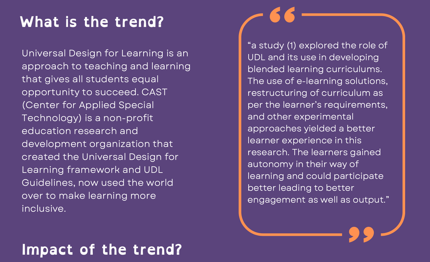 Student Projects - Universal Design for Learning