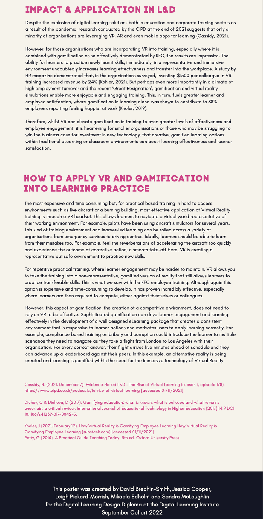 Student Projects - Gamified VR in Staff Training